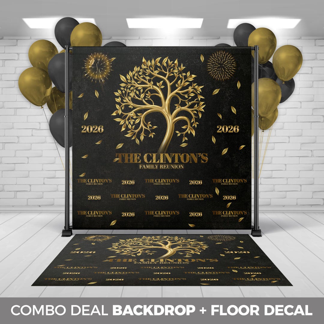 Backdrop Floor Decal, Family Reunion, Custom Family Tree Backdrop ...