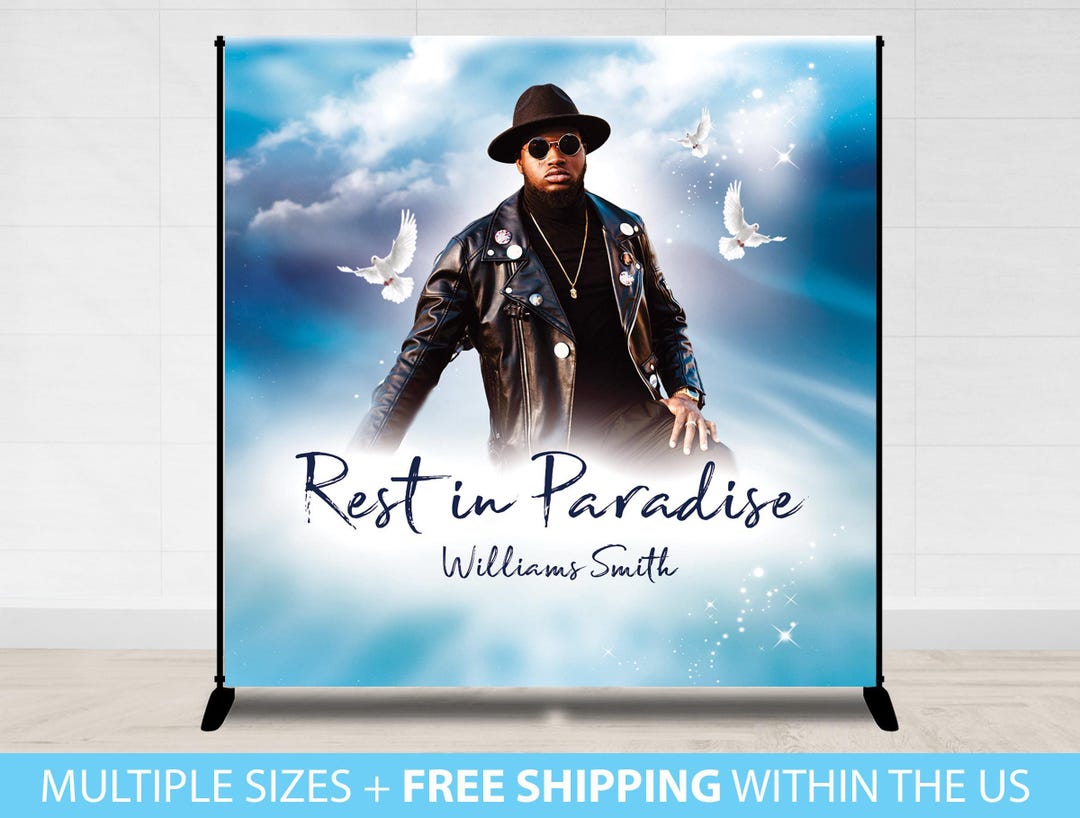 Memorial Backdrop, Long Live Banner Heavenly Birthday Backdrop Banner ...
