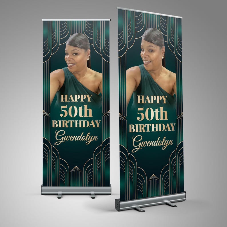 Custom Birthday Retractable Banner, Birthday Party Sign, Personalized ...