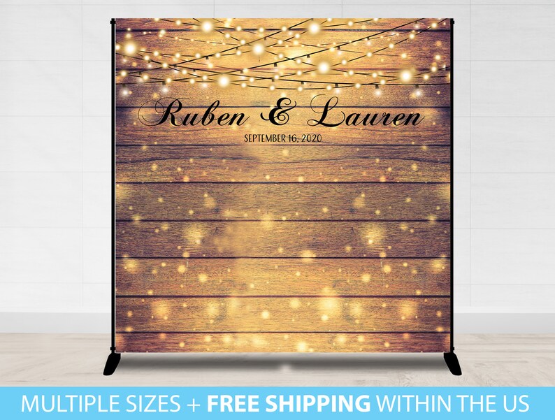 Step and Repeat Wedding Photo Backdrop Rustic Lights Step - Etsy