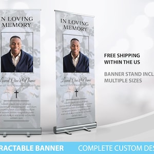 Retractable Banner, Memorial Sign, in Loving Memory Funeral Sign ...