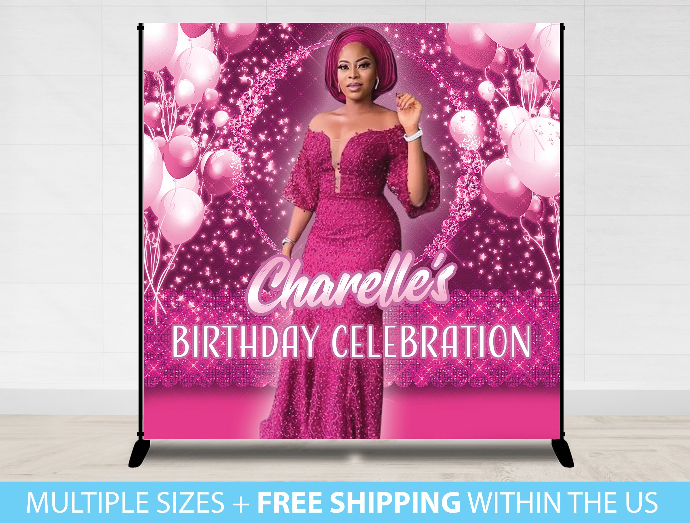 Custom Photo Birthday Backdrop Party Sparkle Birthday Party - Etsy