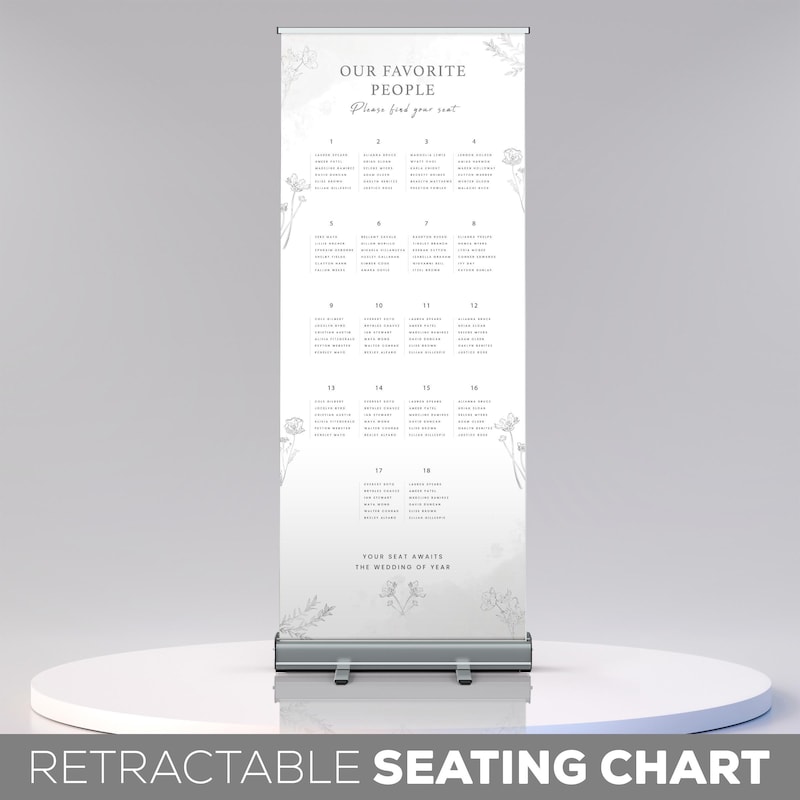 Seating Chart Retractable Banner - Etsy