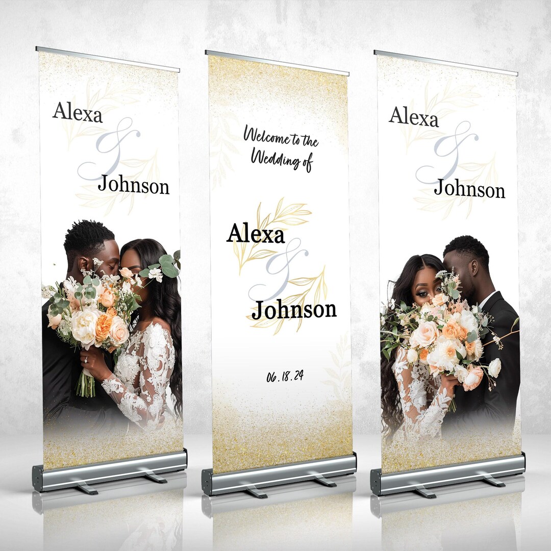 COMBO BANNER SET, 3 Retractable Banners, Custom Banners, Wedding ...