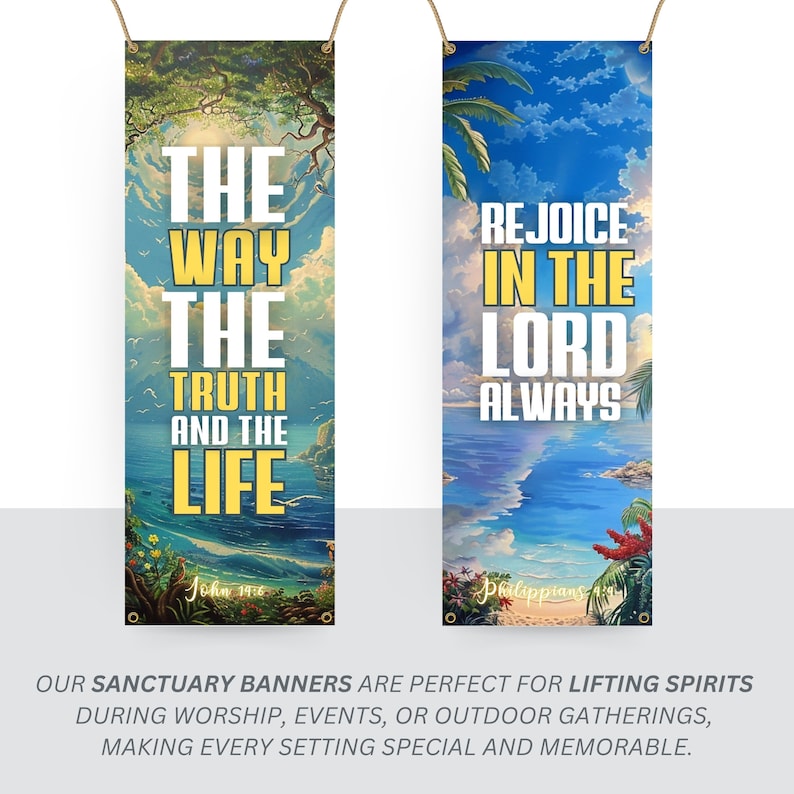 Scripture Sanctuary Banners, Set of 4 Church Banners, Church Banner Set ...