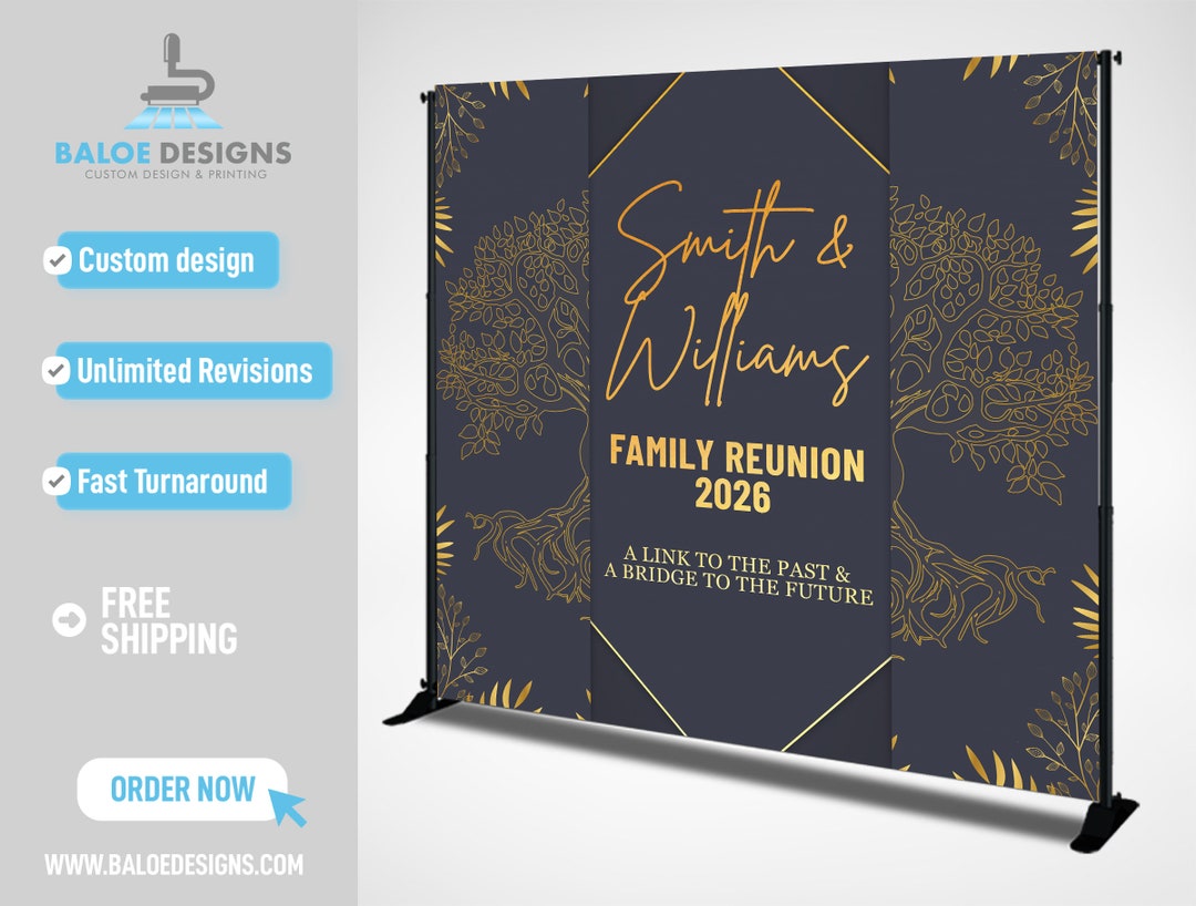 Family Reunion Backdrop, Backdrop Banner Family Reunion, Step & Repeat ...