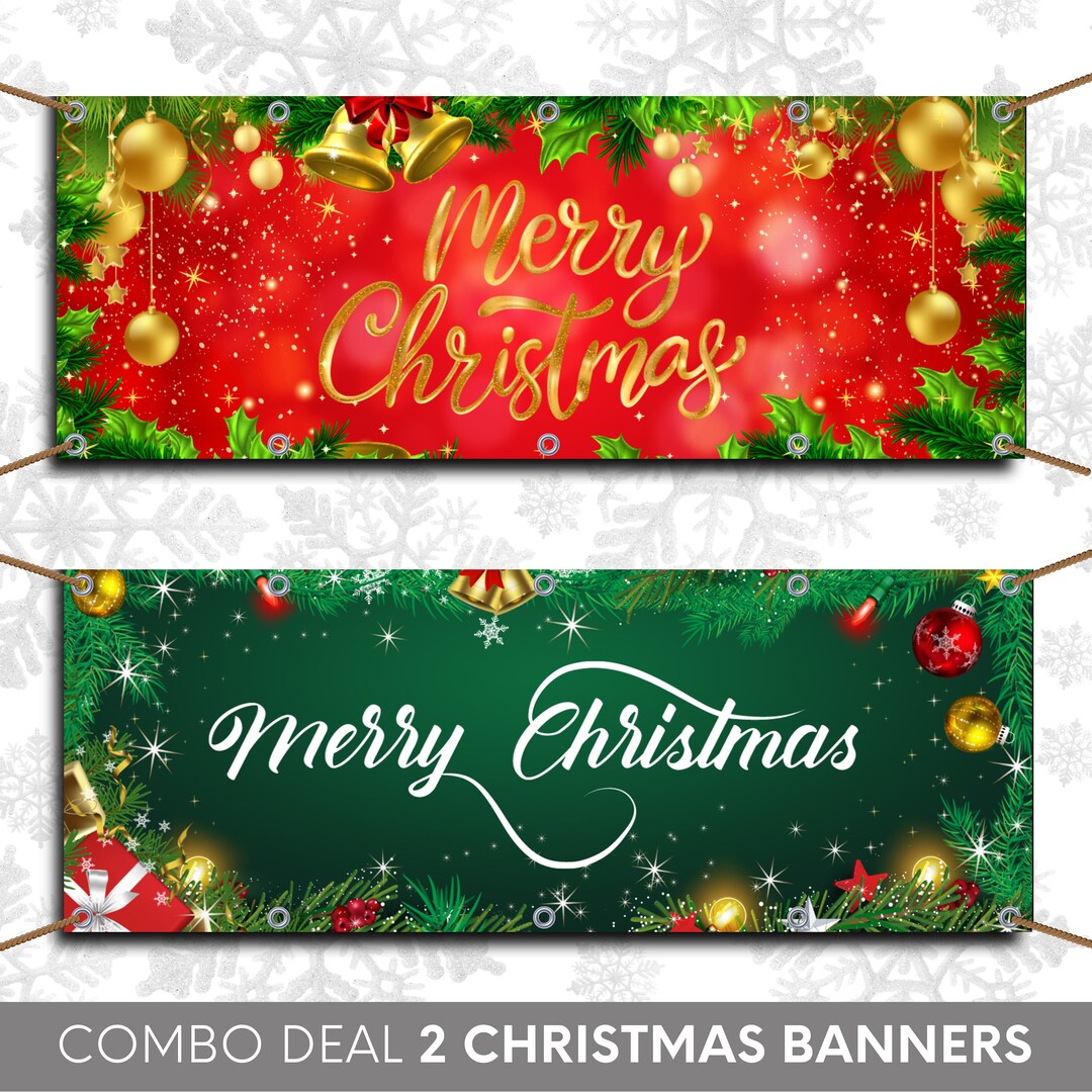 Christmas Vinyl Banners, Set of 2, Vinyl Outside and Inside Door ...