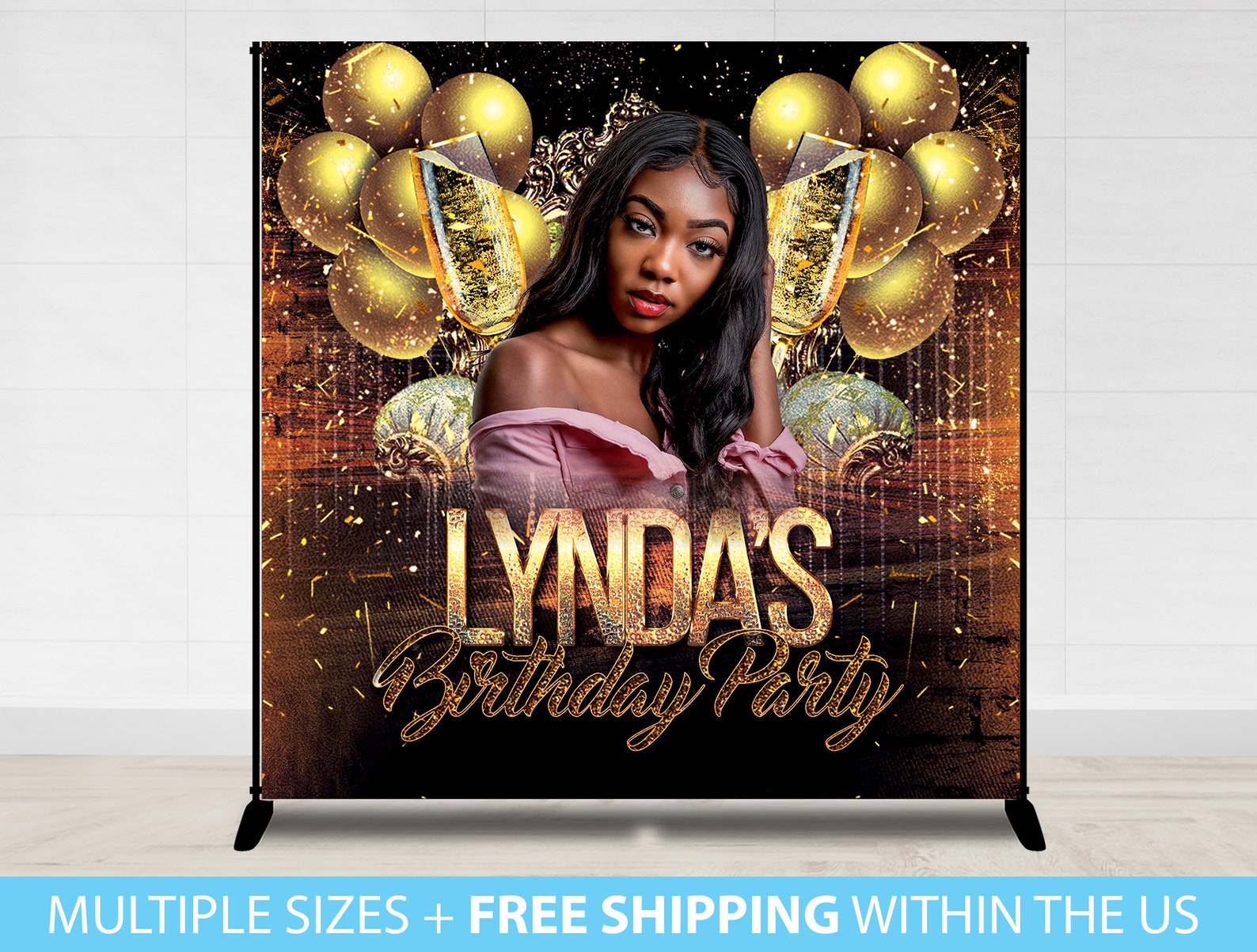 Custom Photo Birthday Backdrop Party Sparkle Birthday Party - Etsy