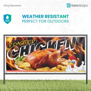 Roasted Chicken Custom Banner, Restaurant Food Advertising Outdoor Sign ...
