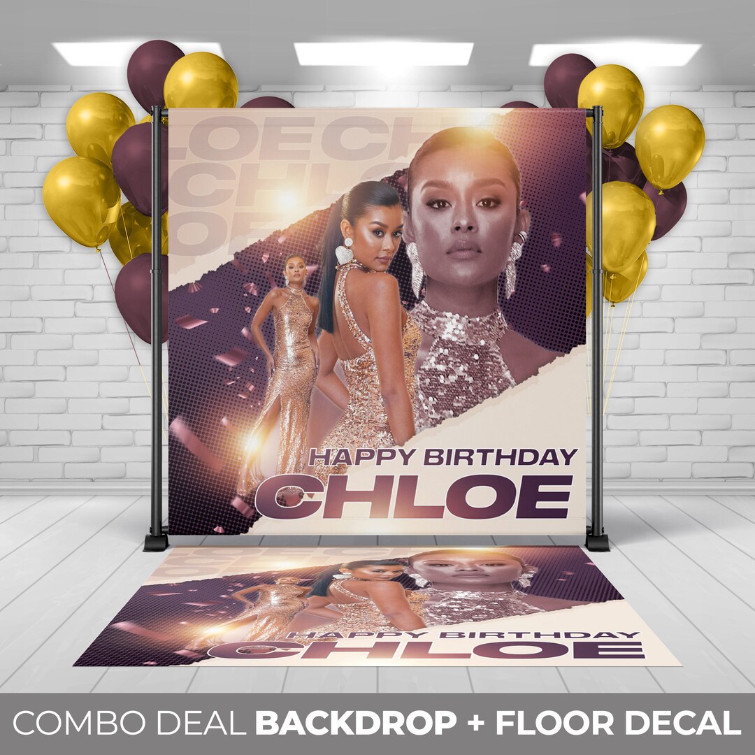 Backdrop Floor Decal, Custom Birthday Banner and Floor Decal, Party ...