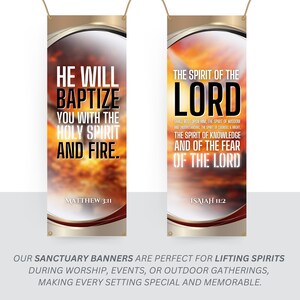 Scripture Sanctuary Banners, Set of 4 Church Banners, Church Banner Set ...