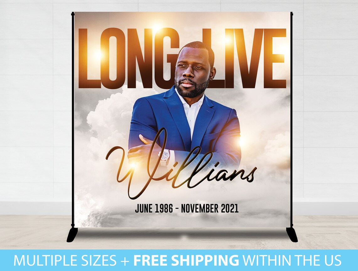 Memorial Backdrop Long Live Banner Heavenly Birthday Backdrop - Etsy