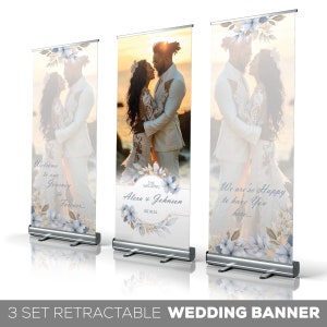 COMBO BANNER SET, 3 Retractable Banners, Custom Banners, Wedding ...