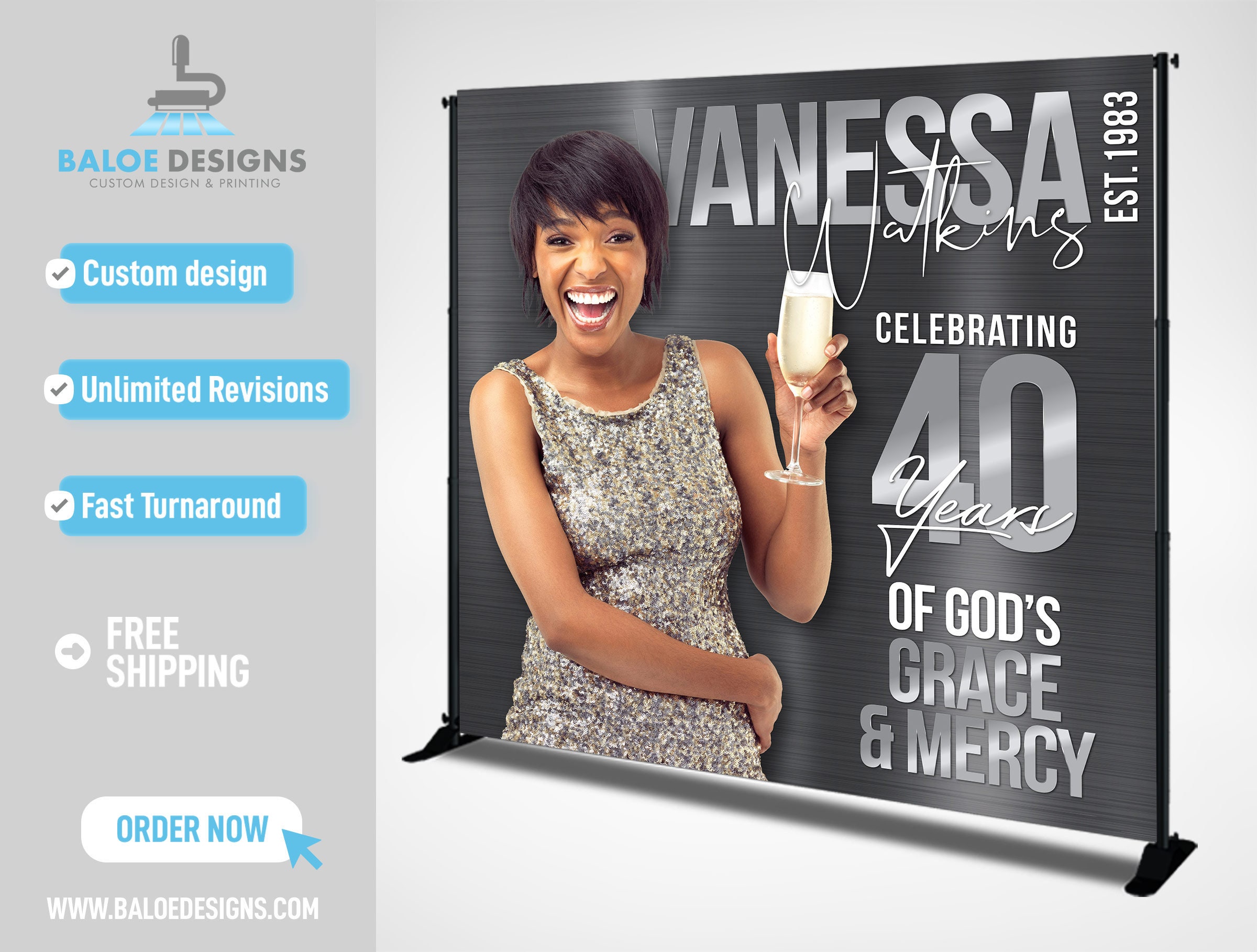 Custom Photo Birthday Backdrop Party Birthday Party Backdrop - Etsy