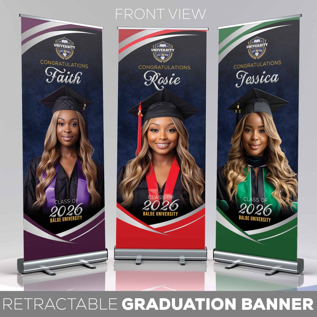 Graduation Banner, Prom Banner, Custom Retractable Banner, Roll up ...