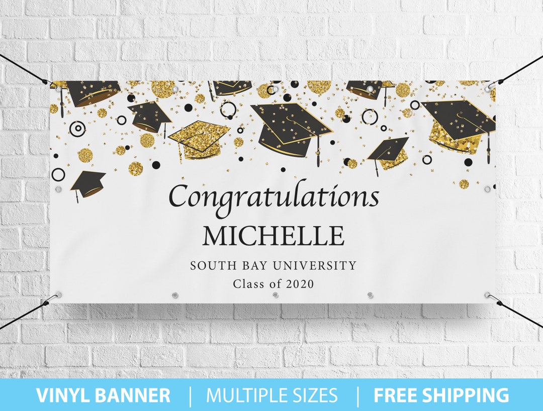 GRADUATION 2020 BANNER, Vinyl Banner, Graduation Backdrop, Drive by ...