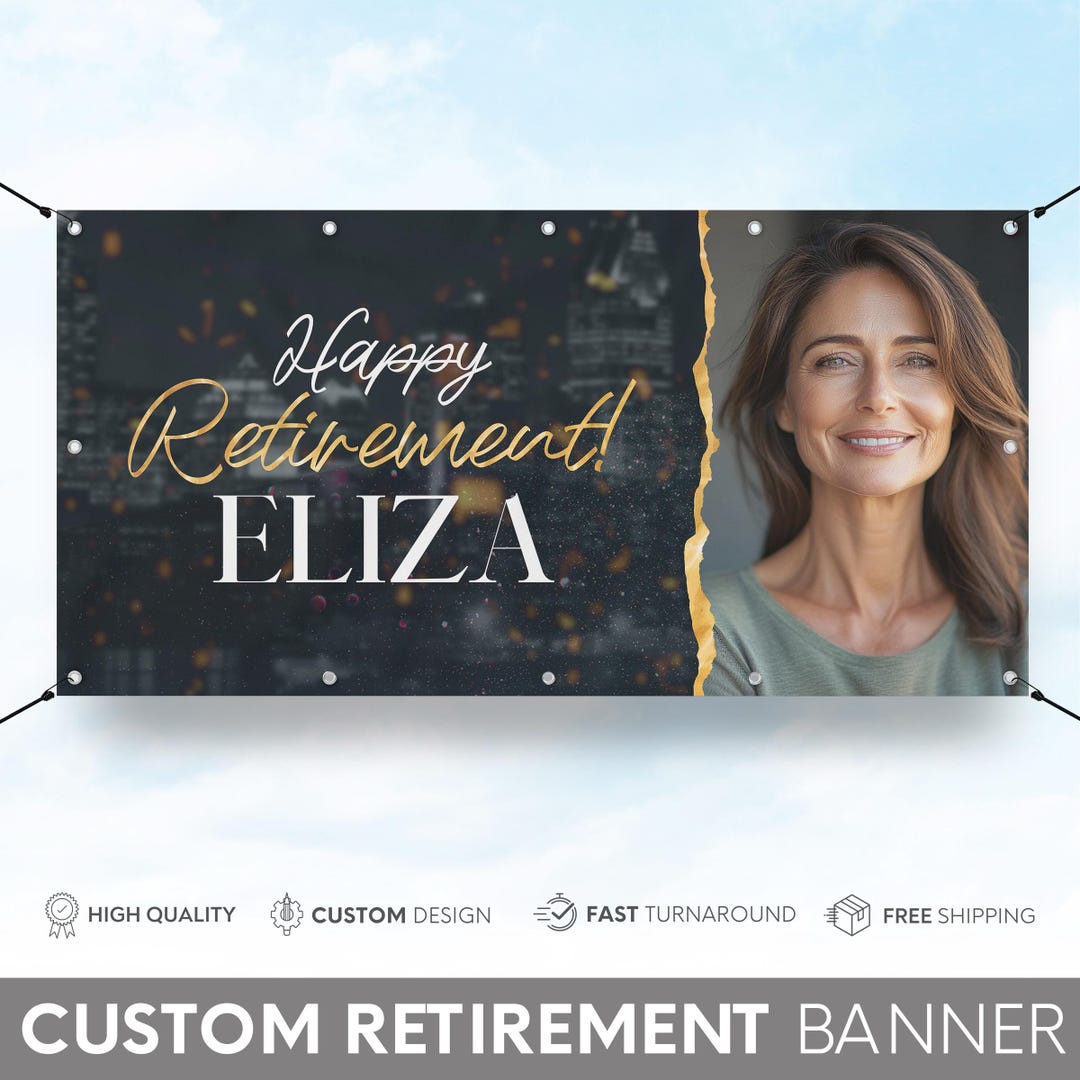 Custom Retirement Banner, Retirement Backdrop, Event Decor, Welcome ...