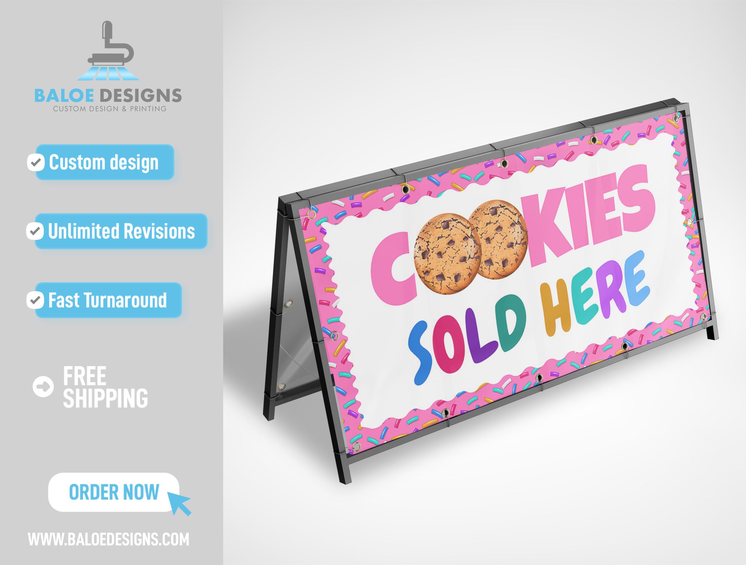 Girl Scouts Cookies Banner, Cookies Sold Here Sign, Cookie Sale Vinyl ...