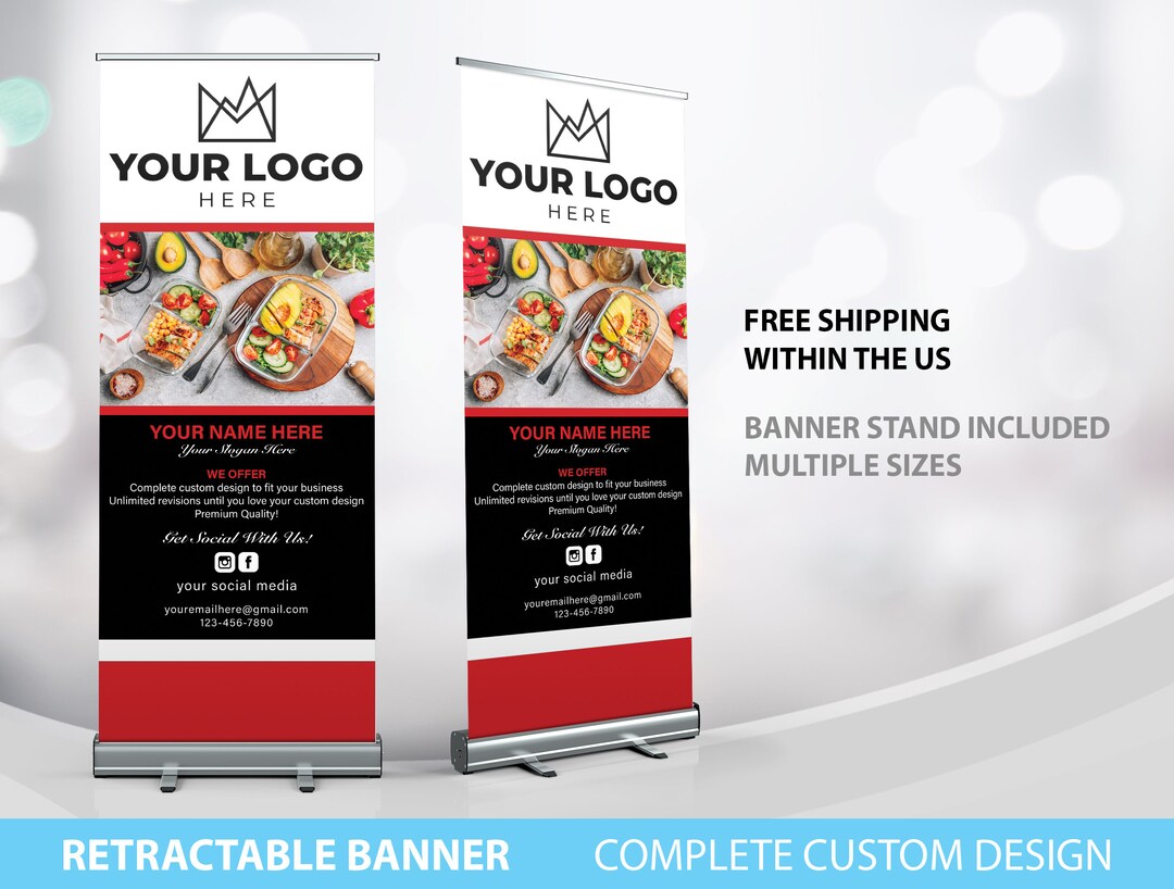 Retractable Banner, Custom Roll up Banner Stand, Pop up Banner Menu ...