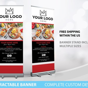 Retractable Banner, Custom Roll up Banner Stand, Pop up Banner Menu ...