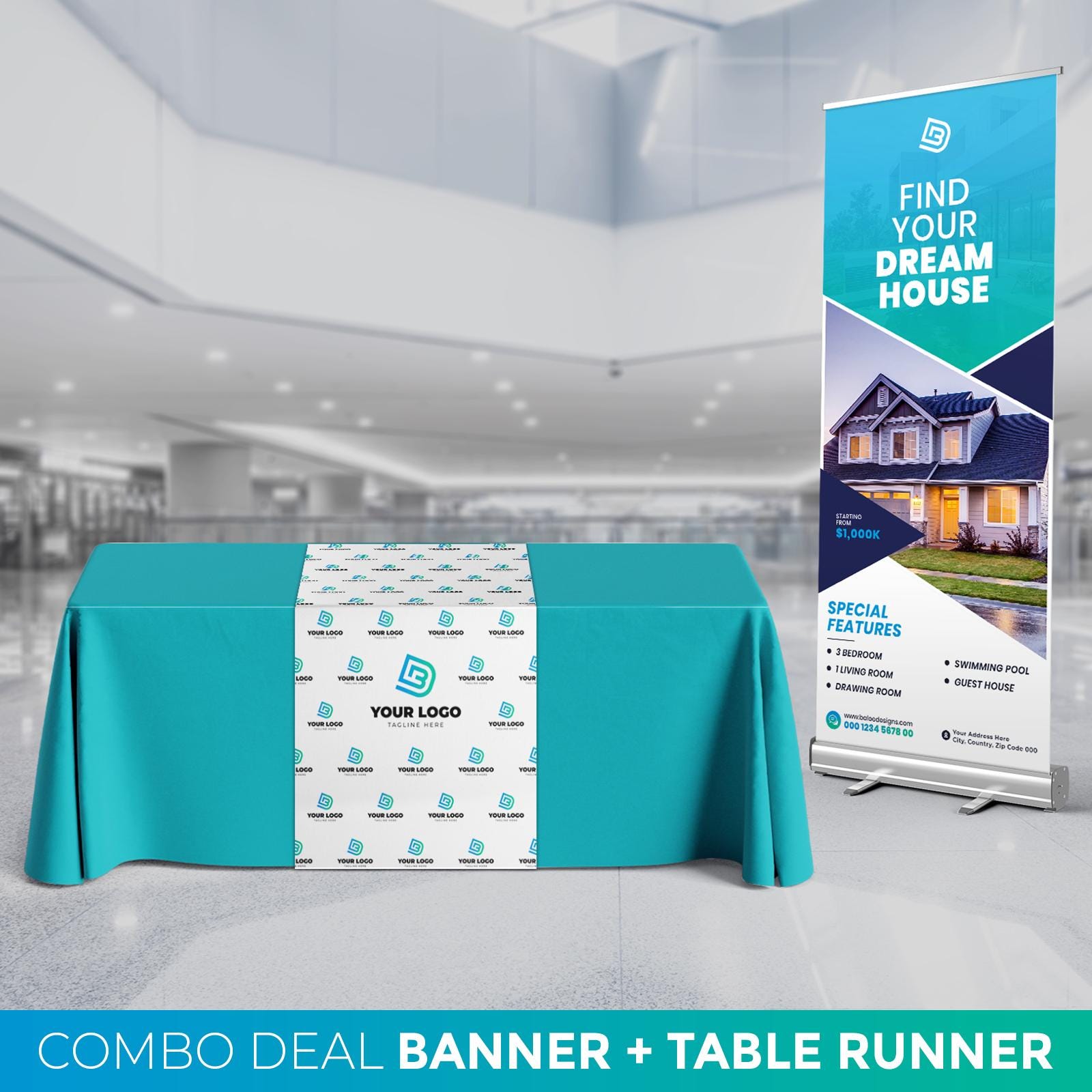 Custom Retractable Banner, Table Runner, Pop up Shop, Business Sign ...