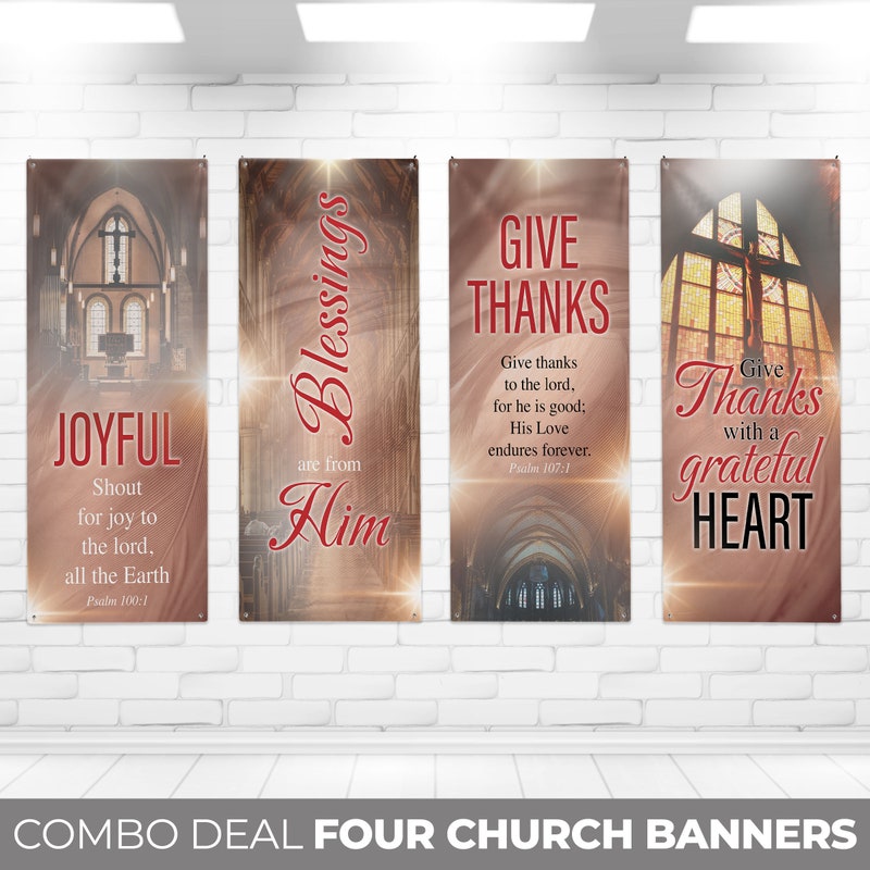 Church Banner Set of 4 - Etsy