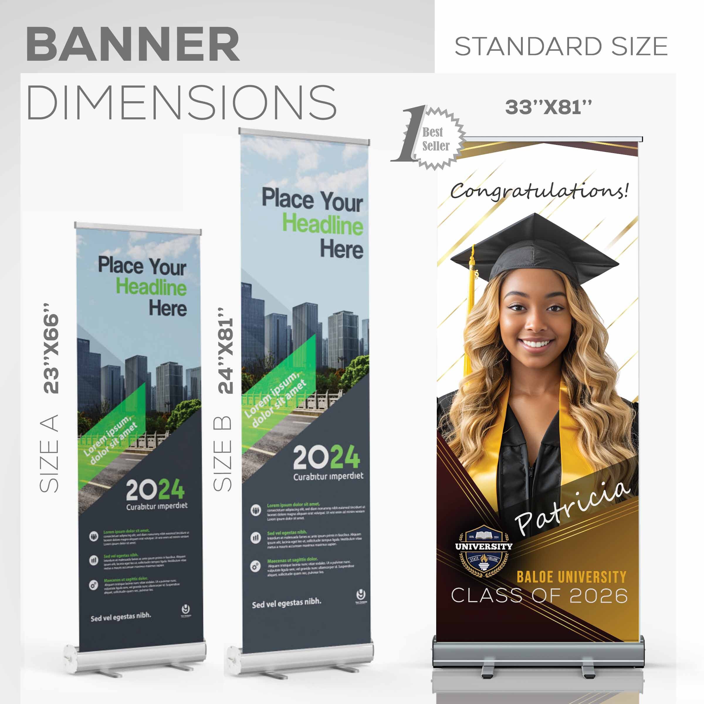 Graduation Banner, Prom Banner, Custom Retractable Banner, Roll up ...