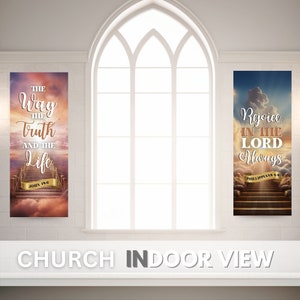 Scripture Sanctuary Banners, Set of 4 Church Banners, Church Banner Set ...