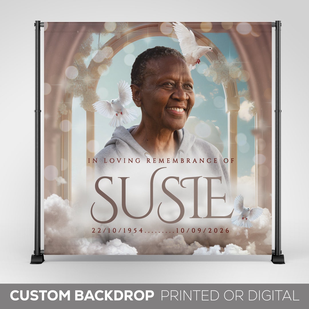 Memorial Backdrop, in Loving Memory Banner, Repass Backdrop, Funeral ...