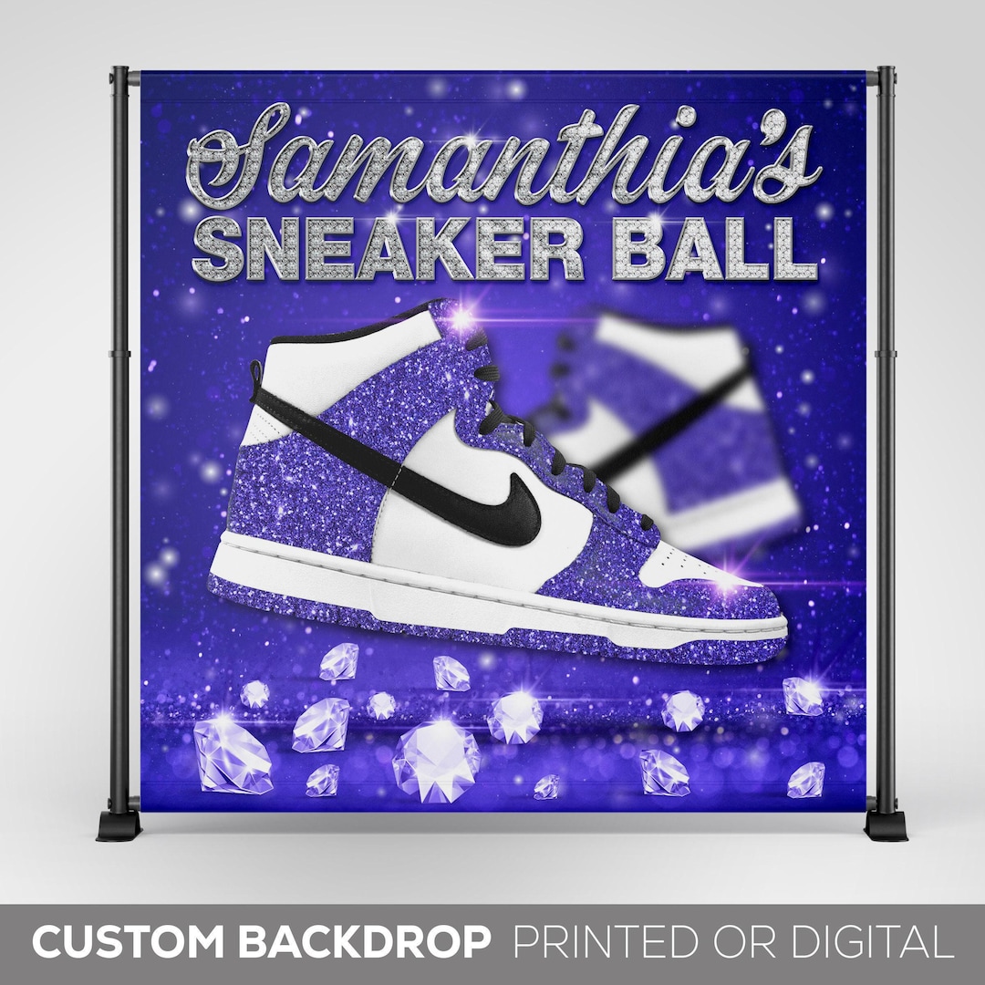 Custom Sneaker Ball Birthday Backdrop, Custom Backdrop Banner ...