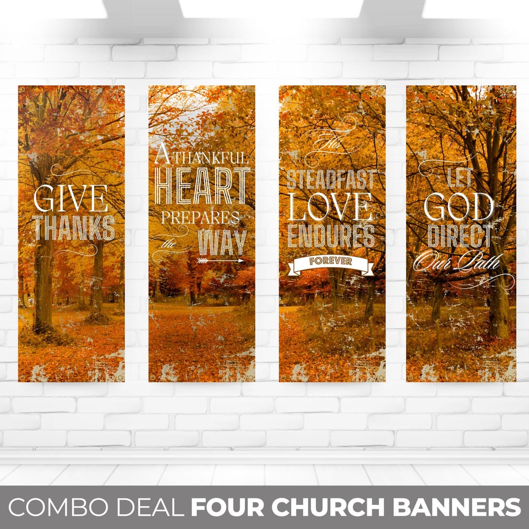 Fall Church Banners, Set of 4 Church Banners, Sanctuary Banners ...