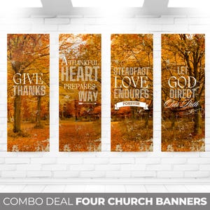 Fall Church Banners, Set of 4 Church Banners, Sanctuary Banners ...