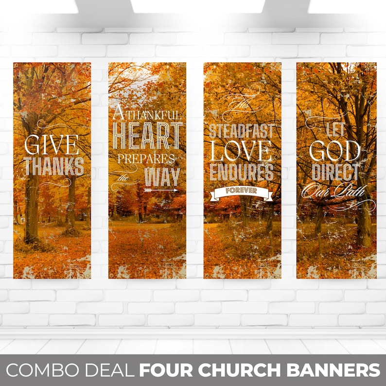 Fall Church Banners, Set of 4 Church Banners, Sanctuary Banners ...