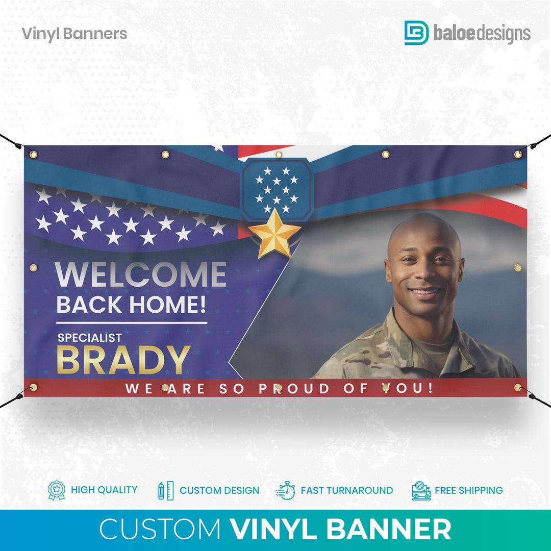 Welcome Home Military Banner, Custom Military Banner, Deployment ...
