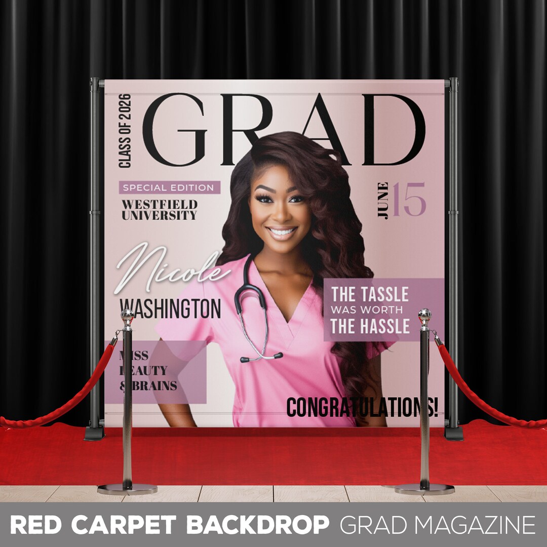 Graduation Backdrop, Custom Magazine Backdrop Banner, Personalized ...