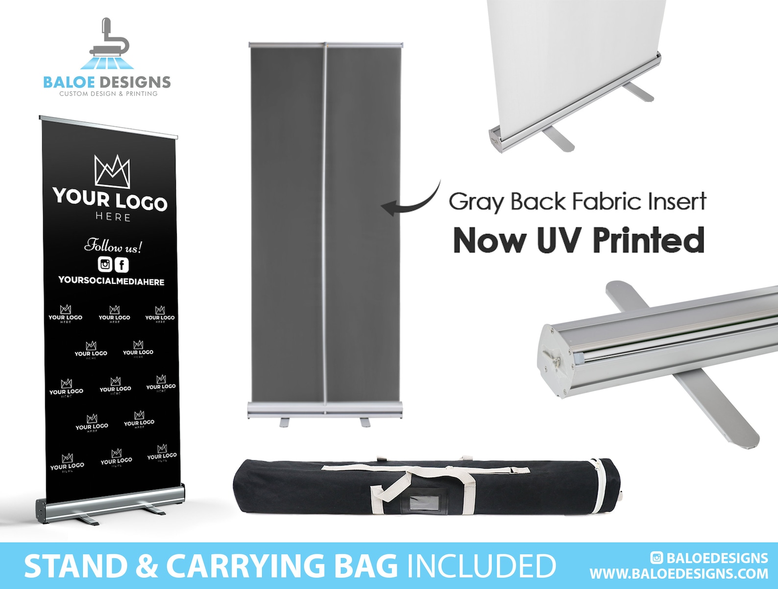 Retractable Banner Custom Roll up Banner Stand Pop up Banner - Etsy