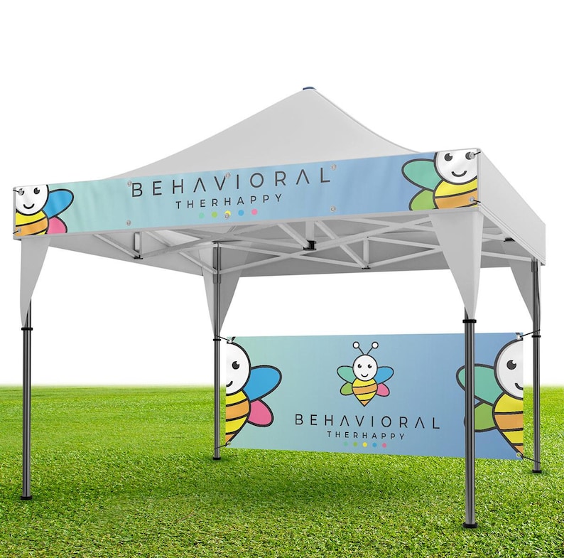 TWO Custom Tent Banners, Outside Vinyl 10x10 Tent Banner, Front & Back ...