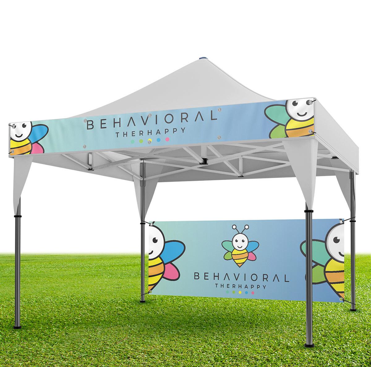 TWO Custom Tent Banners, Outside Vinyl 10x10 Tent Banner, Front & Back ...
