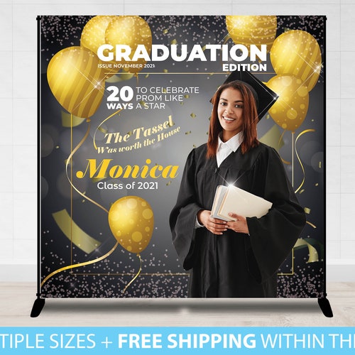 Graduation Backdrop Graduation Step and Repeat Custom Photo - Etsy