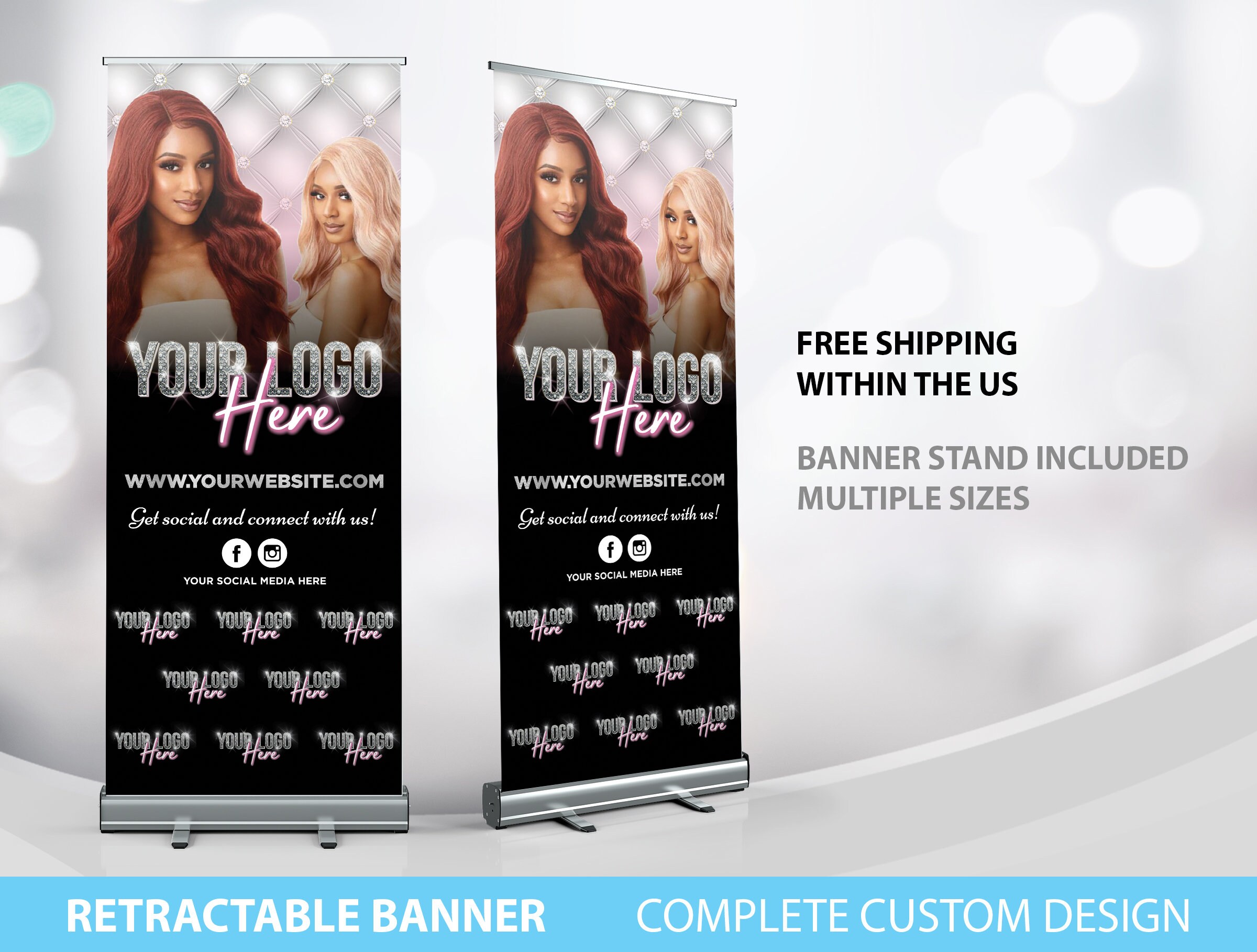 Retractable Banner Custom Roll Up Banner Stand Pop Up Banner | Etsy