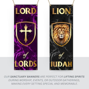 Set of 4 Church Banners, Sanctuary Banners, Mission Worship, Church ...