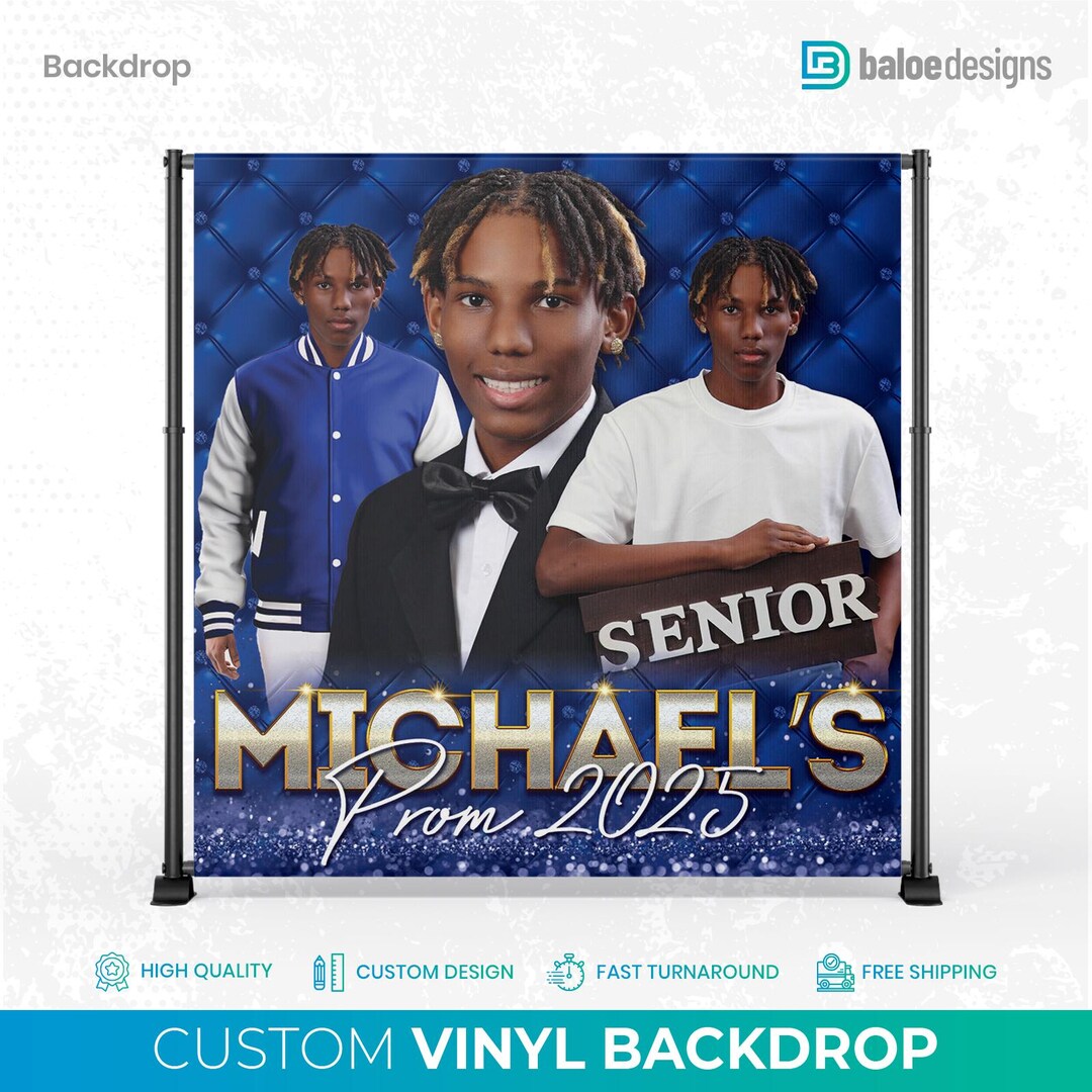 Prom Backdrop, Custom Prom Party Send off Backdrop Banner, Personalized ...