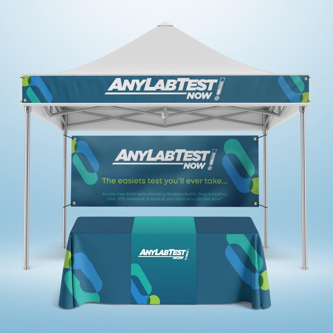 Personalized Booth Banner & Table Runner Set, 3 Custom Banners With ...