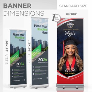 Graduation Banner, Prom Banner, Custom Retractable Banner, Roll up ...