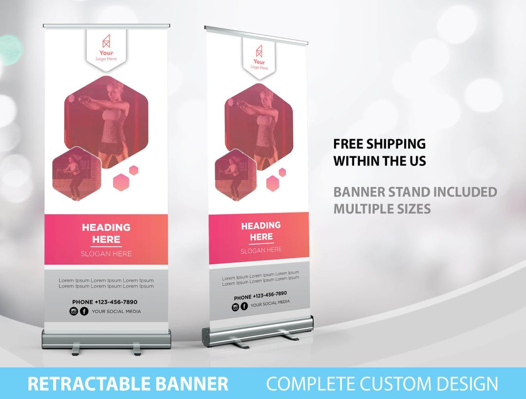 Retractable Banner, Fitness, Gym, Personal Trainer Display, Custom Roll ...