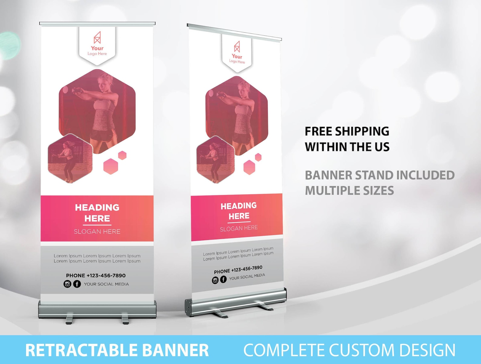 Retractable Banner, Fitness, Gym, Personal Trainer Display, Custom Roll ...