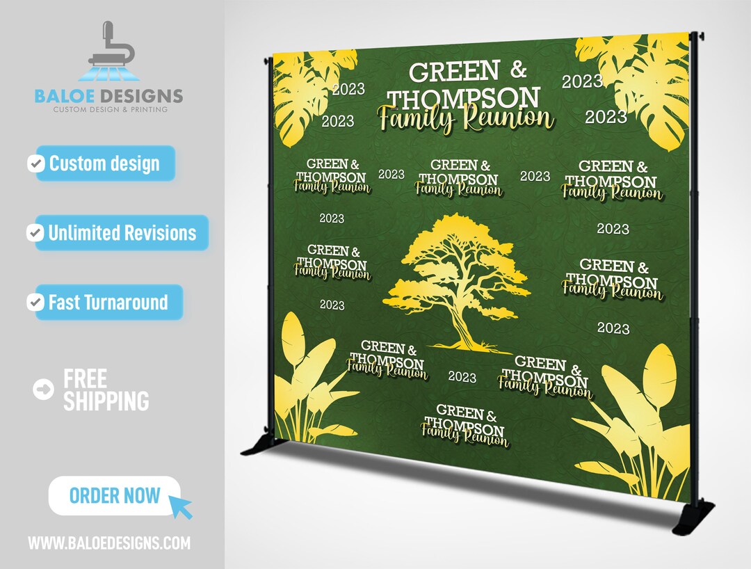 Family Reunion Backdrop, Backdrop Banner Family Reunion, Step & Repeat ...