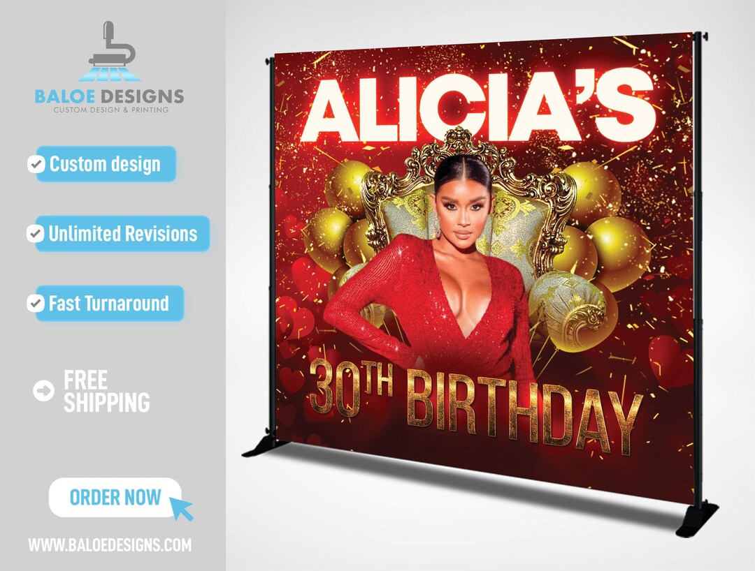 Birthday Backdrop Banner, Event Birthday Decor, Birthday Custom ...