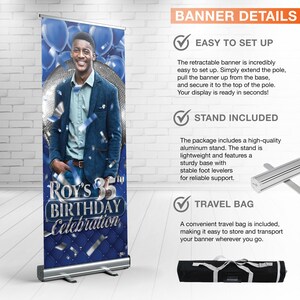 Backdrop + Retractable Banner, Combo Deal, Birthday Party Event Welcome ...