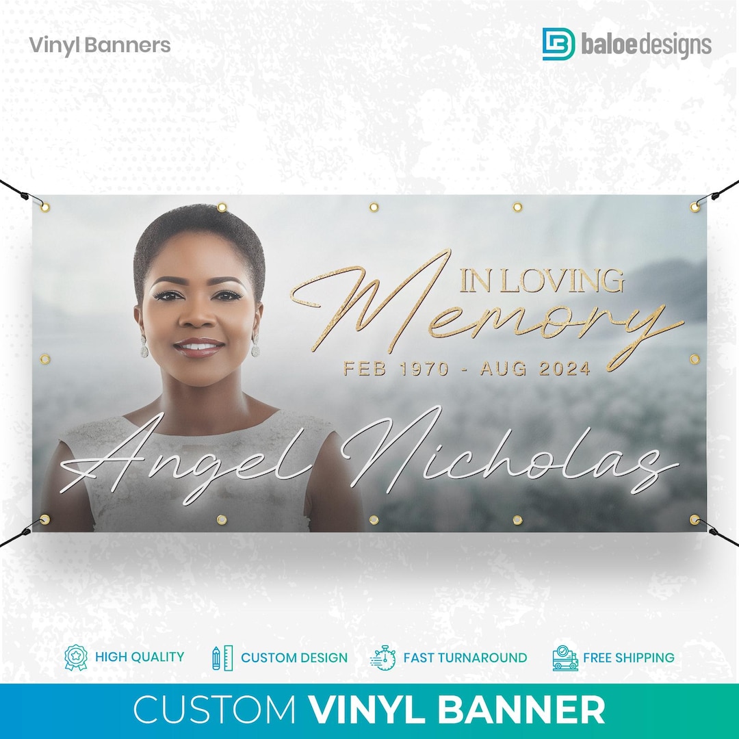 Custom Memorial Banner, Memorial in Loving Memory Sign, Funeral in ...